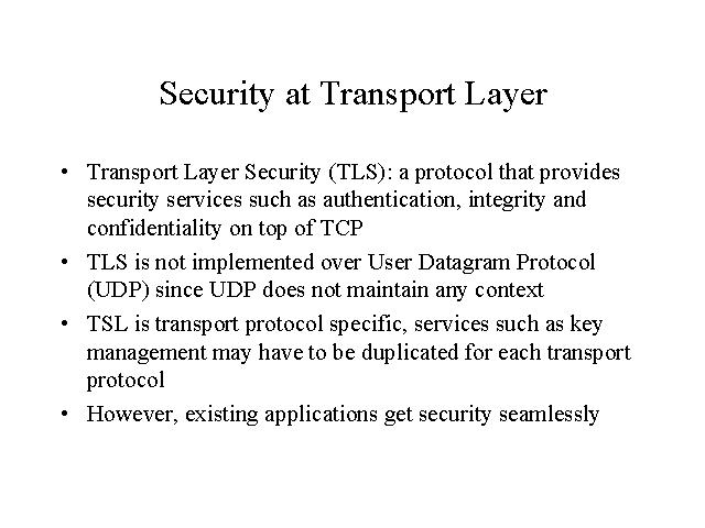 Security at Transport Layer